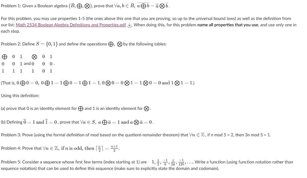 Solved L = Circle Plus N = Circle Times MATH 2534 Boolean | Chegg.com