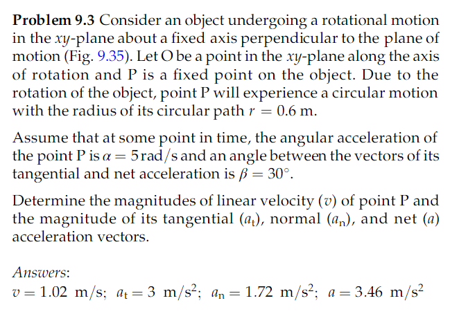 Solved Problem 9.3 Consider an object undergoing a | Chegg.com