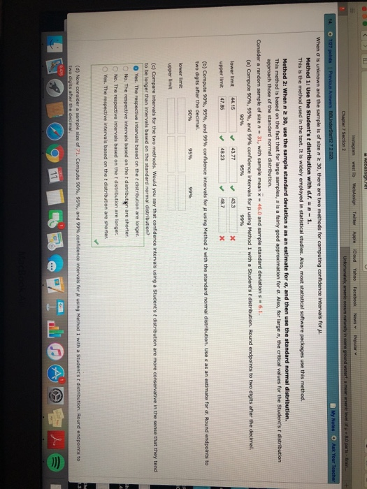 Solved for Method 1: Use the Student's t distribution with | Chegg.com