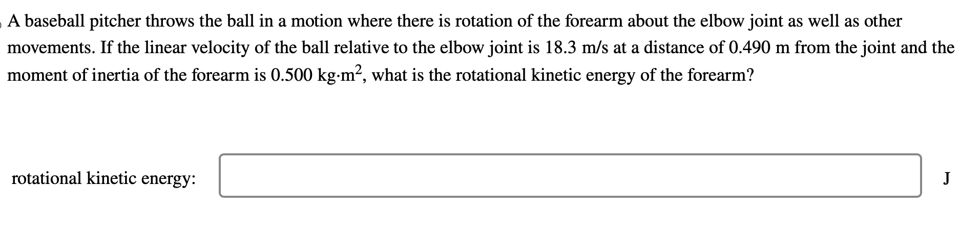 Solved A baseball pitcher throws the ball in a motion where | Chegg.com