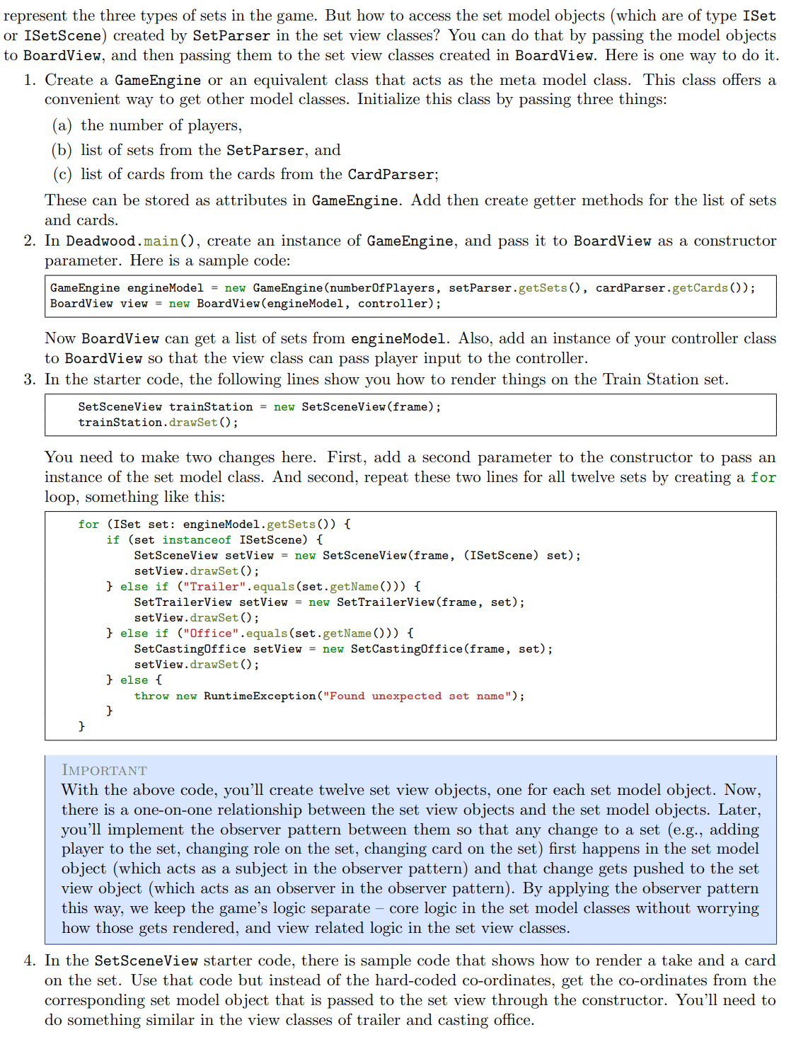 Solved Please provide me with the classes and interfaces | Chegg.com