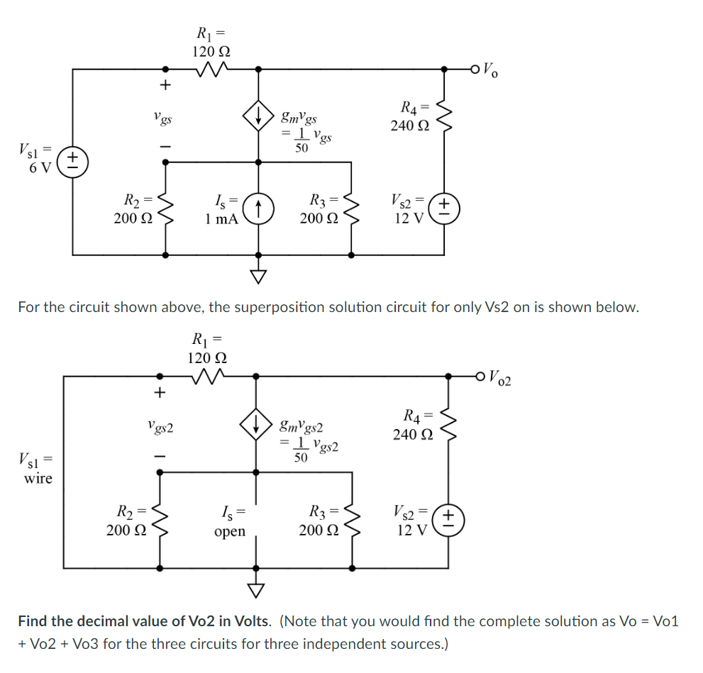 Solved For the circuit shown above, the superposition | Chegg.com