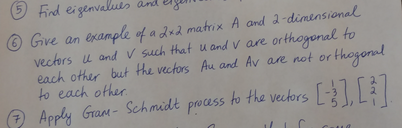 Solved 5 Find eigenvalues and © Give an example of a 2x2 | Chegg.com