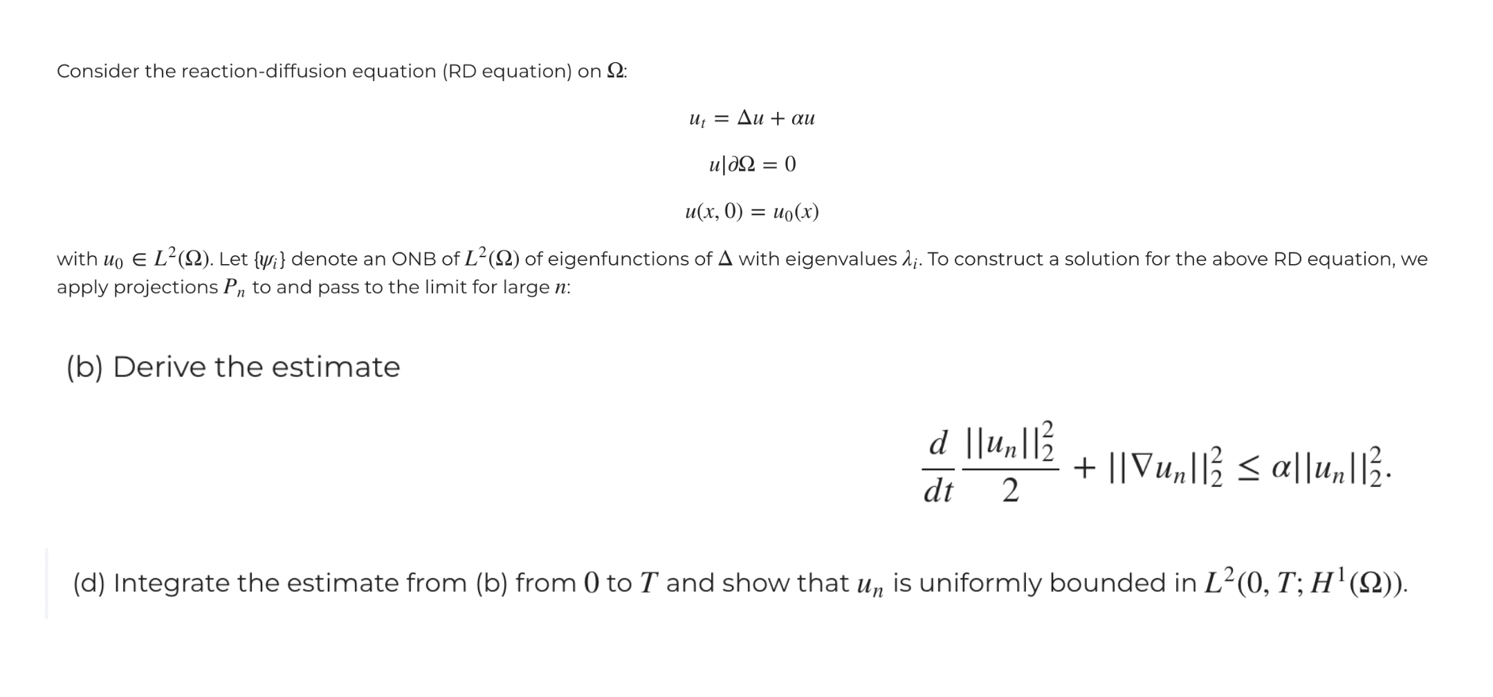 Solved Consider the reaction-diffusion equation (RD | Chegg.com