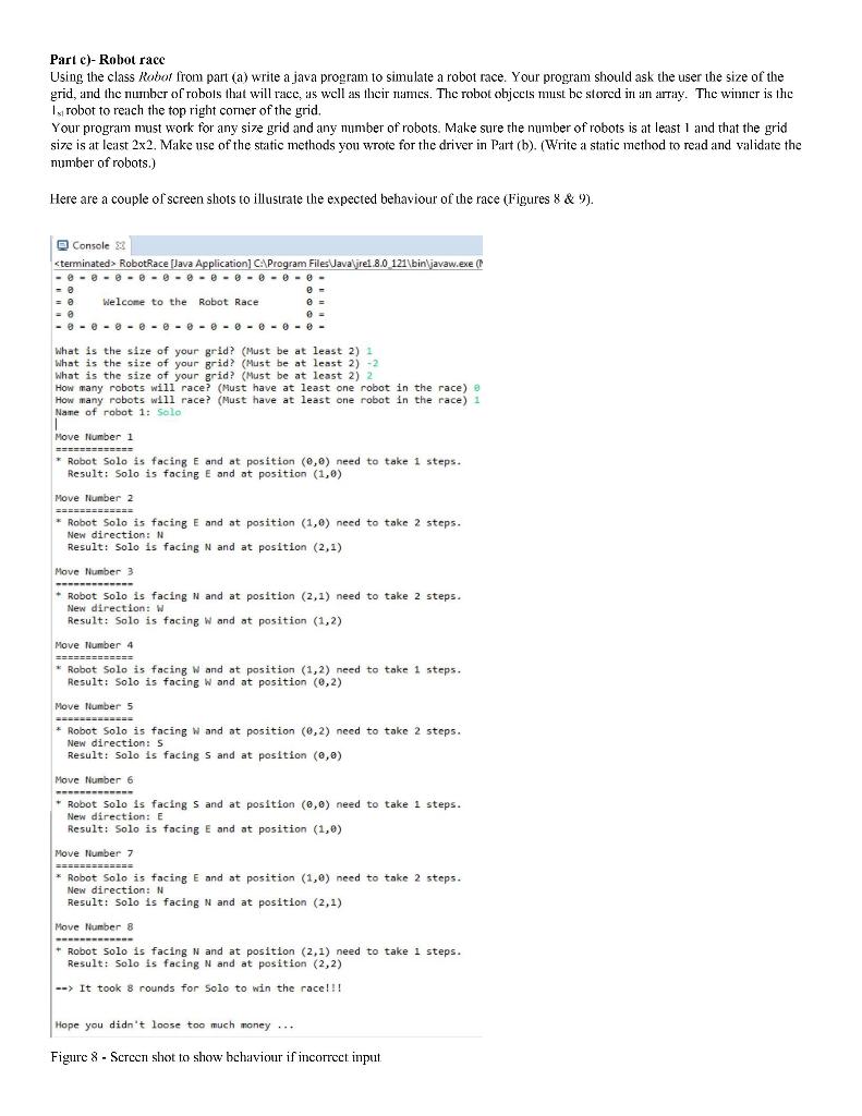 Solved Question - (a)Class Robot, (b)Driver to test it & | Chegg.com