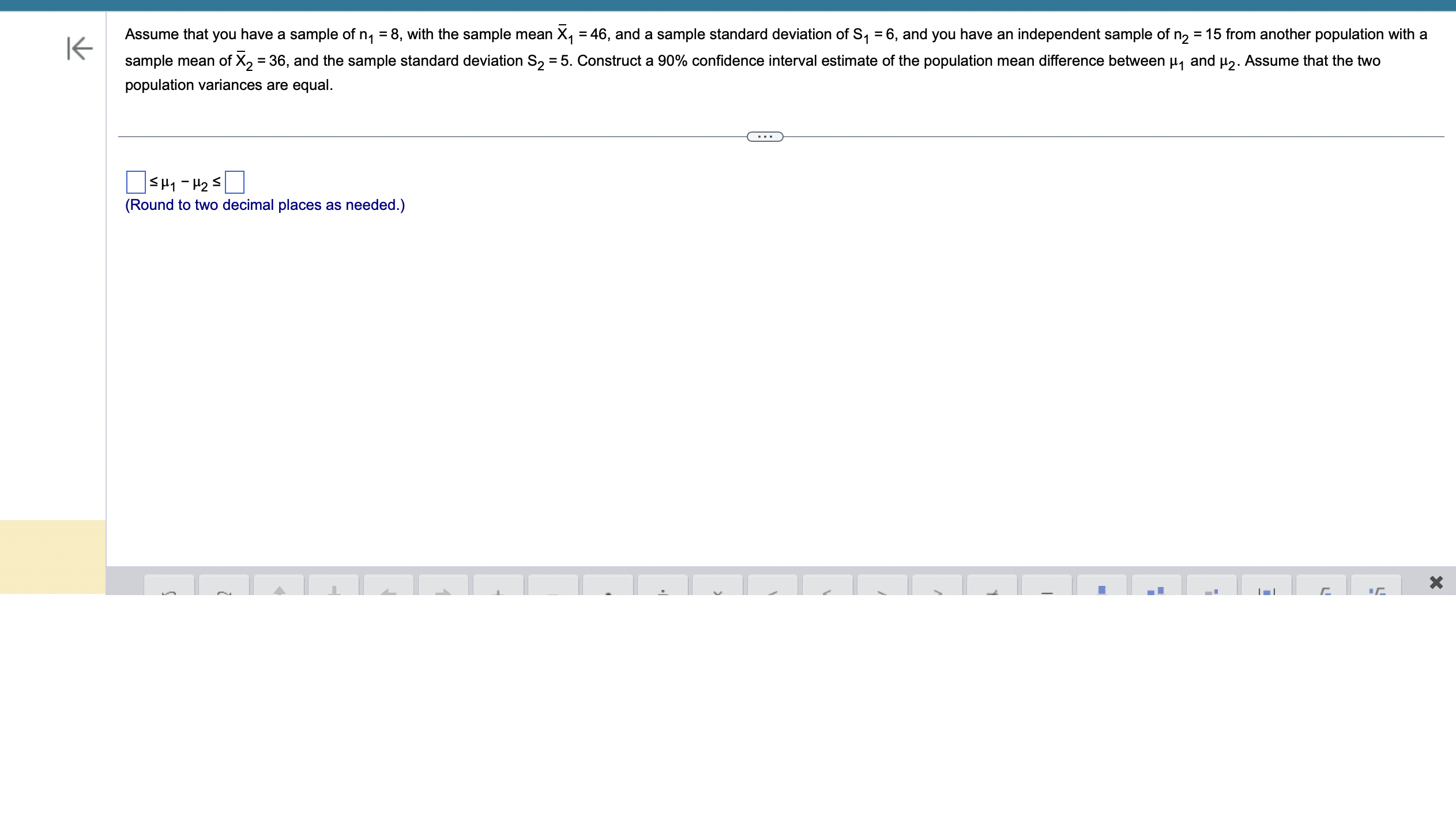 Solved Assume that you have a sample of \\( n_{1}=8 \\), | Chegg.com