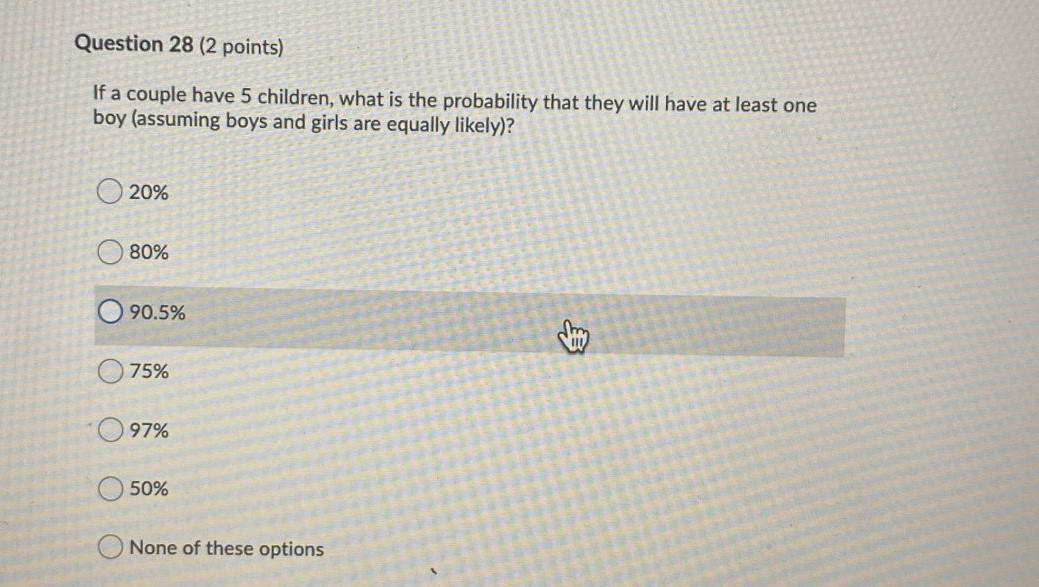 Solved If a couple have 5 children, what is the probability | Chegg.com