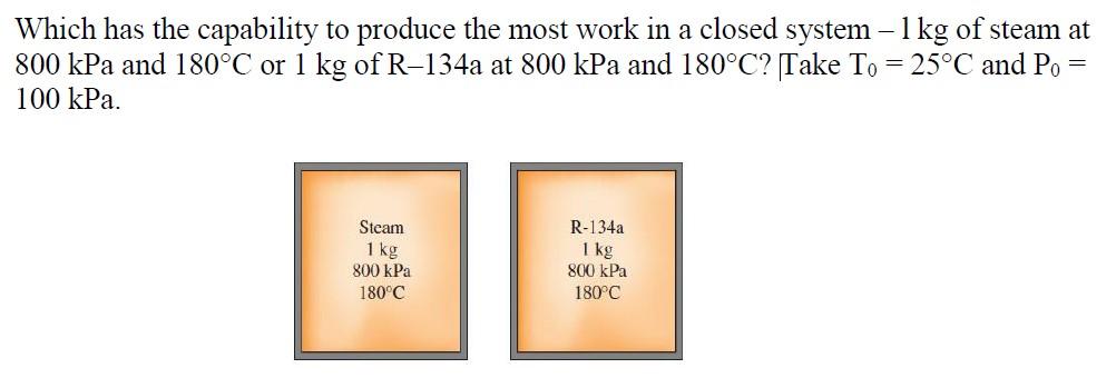 Solved Which has the capability to produce the most work in | Chegg.com