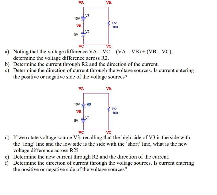 Solved a) Noting that the voltage difference | Chegg.com