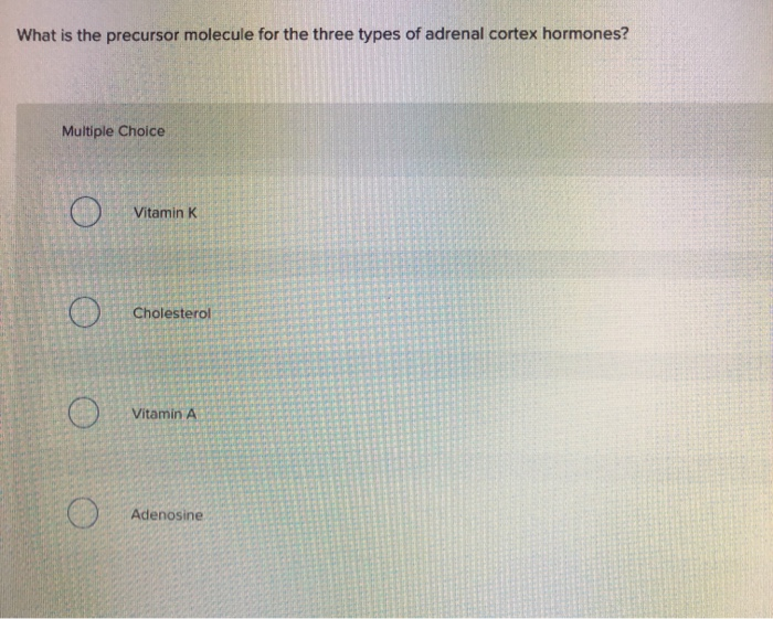 Solved What is the precursor molecule for the three types of | Chegg.com