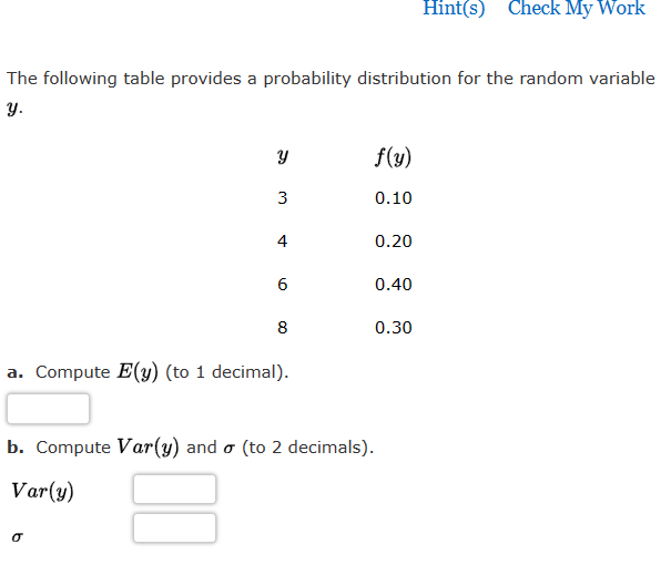 Solved The following table provides a probability | Chegg.com
