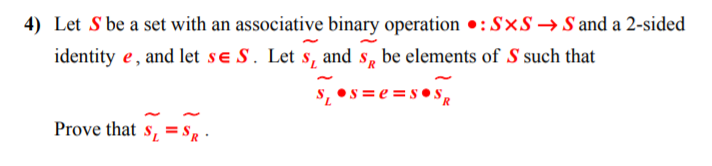 Solved 4) Let S be a set with an associative binary | Chegg.com