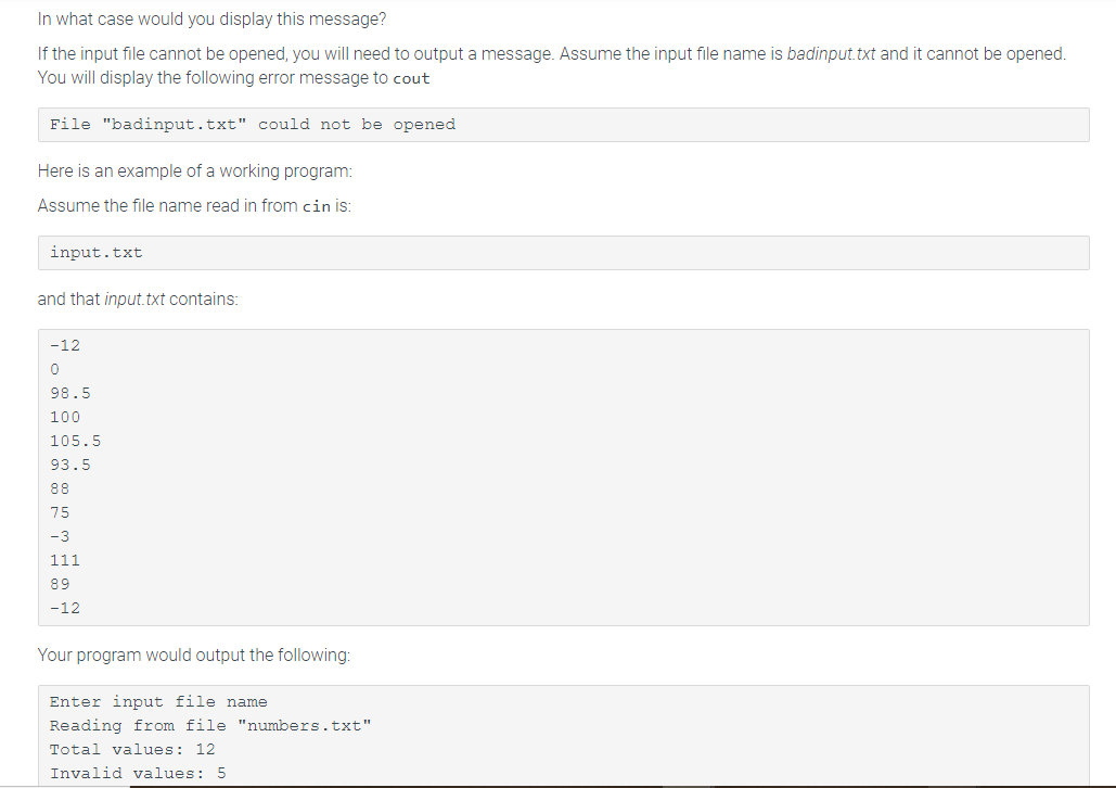 Solved • The numbers need to be read in as type double. The | Chegg.com