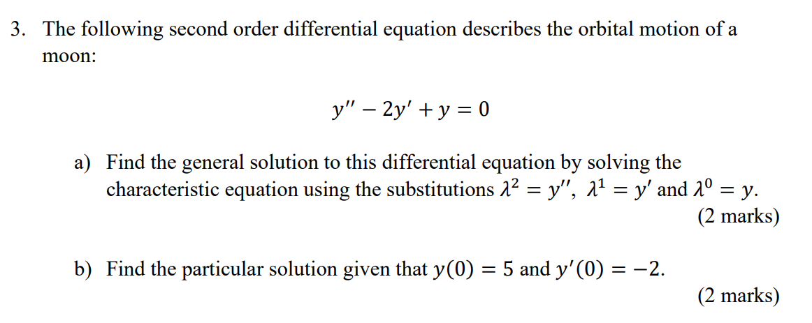 Solved The following second order differential equation | Chegg.com