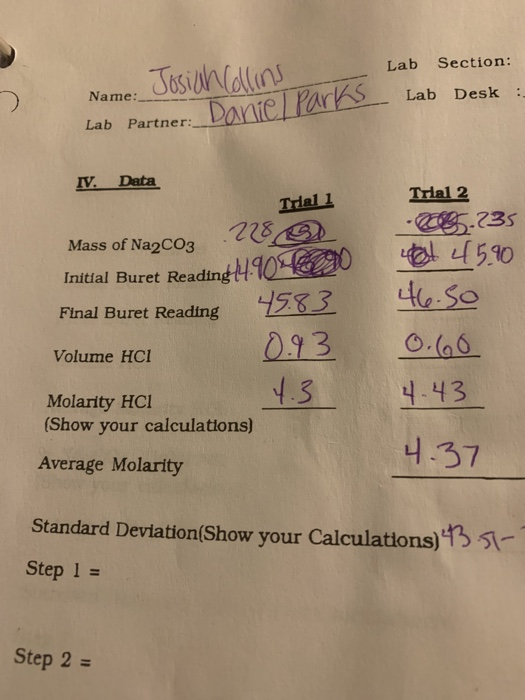 Solved Lab Section: Name osuh dlnsL rLab Desk : Lab Partner: | Chegg.com