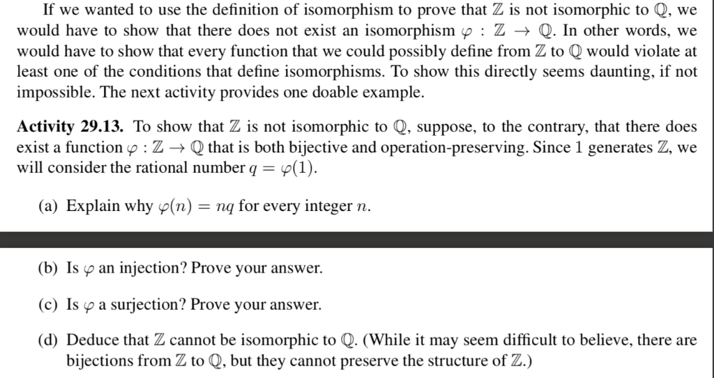 Solved If we wanted to use the definition of isomorphism to | Chegg.com