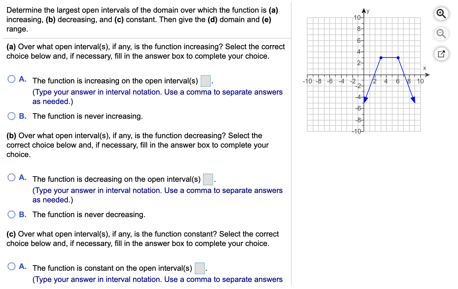 Solved Determine the largest open intervals of the domain | Chegg.com