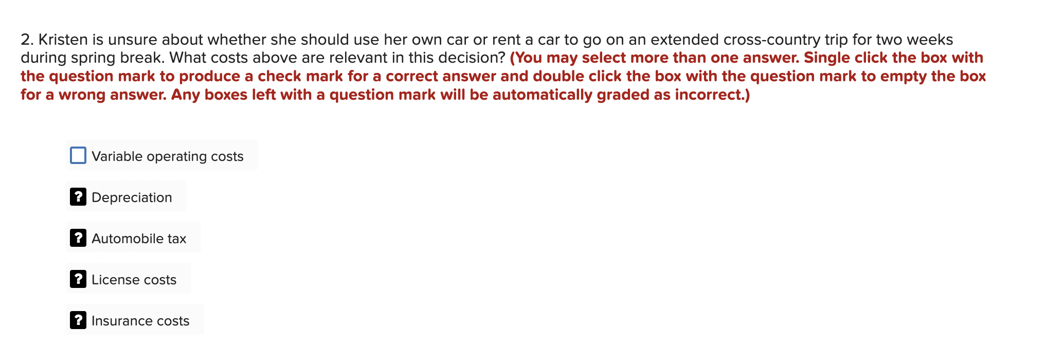 Solved The variable operating cost consists of gasoline, | Chegg.com