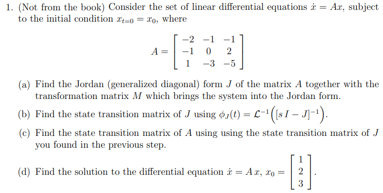 1. (Not from the book) Consider the set of linear | Chegg.com