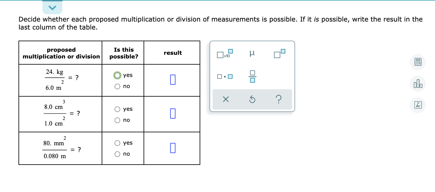 Solved Decide whether each proposed multiplication or | Chegg.com