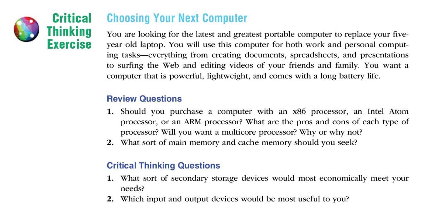 Solved Critical Choosing Your Next Computer Thinking You are | Chegg.com