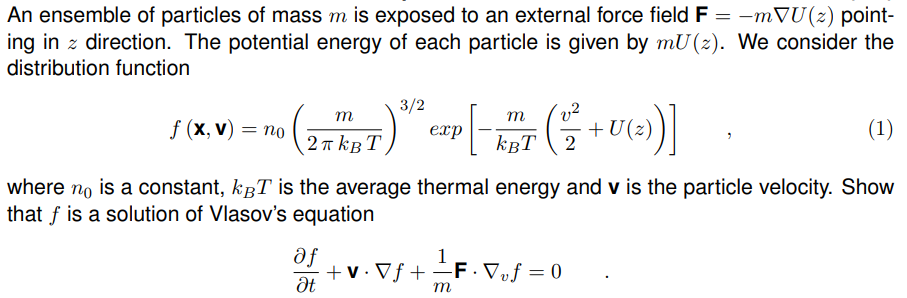 Solved An ensemble of particles of mass m is exposed to an | Chegg.com