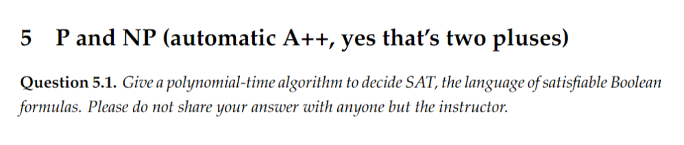 Solved 5 P and NP (automatic A++, yes that's two pluses) | Chegg.com