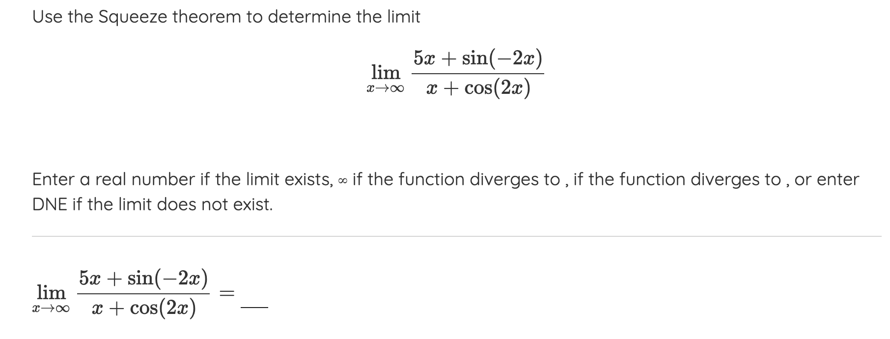 Solved Use the Squeeze theorem to determine the limit | Chegg.com