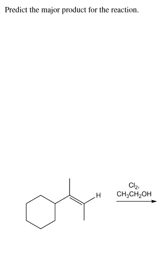 Solved Predict the major product for the reaction. Cl2, | Chegg.com