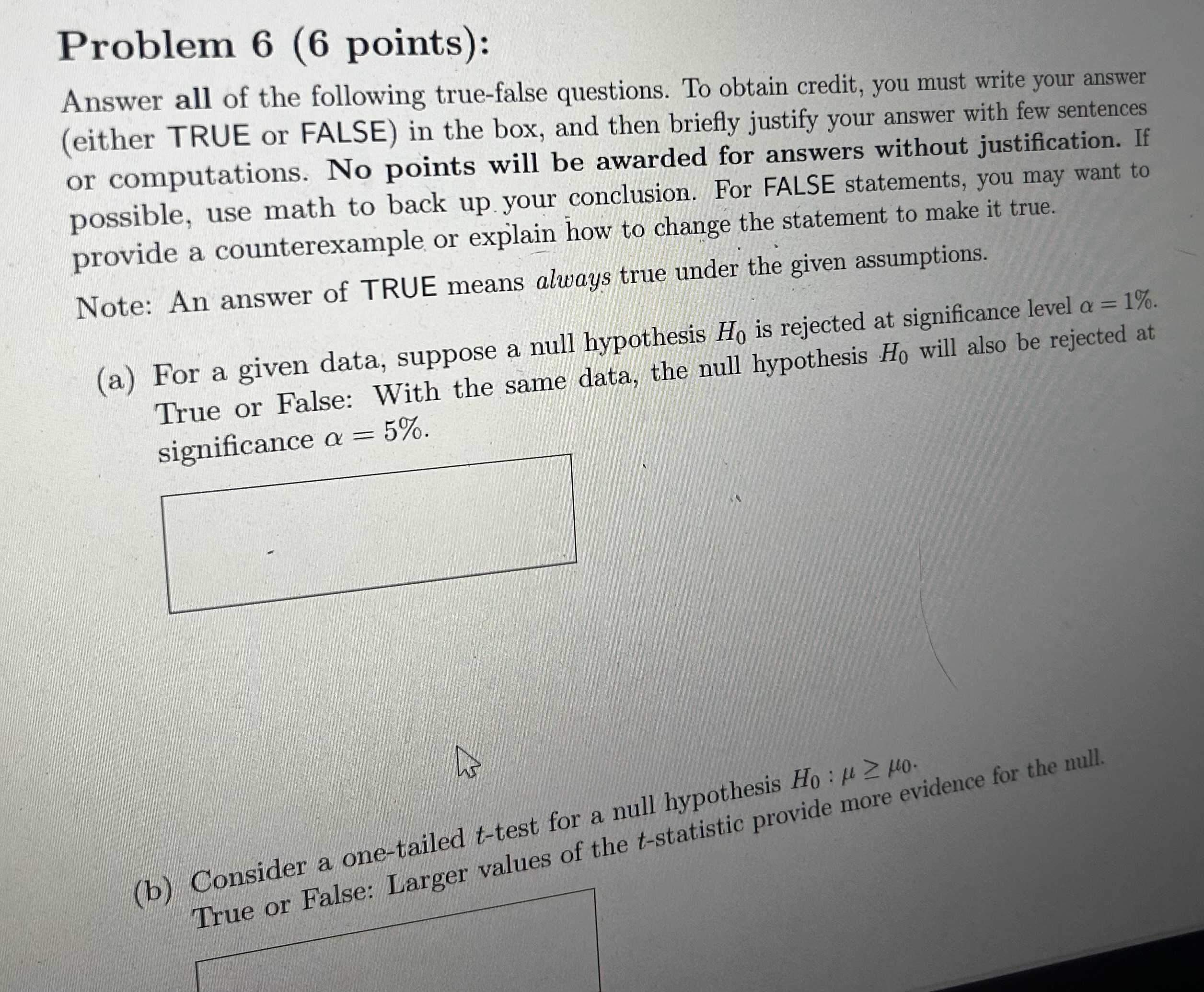 Solved Answer all of the following true-false questions. To | Chegg.com