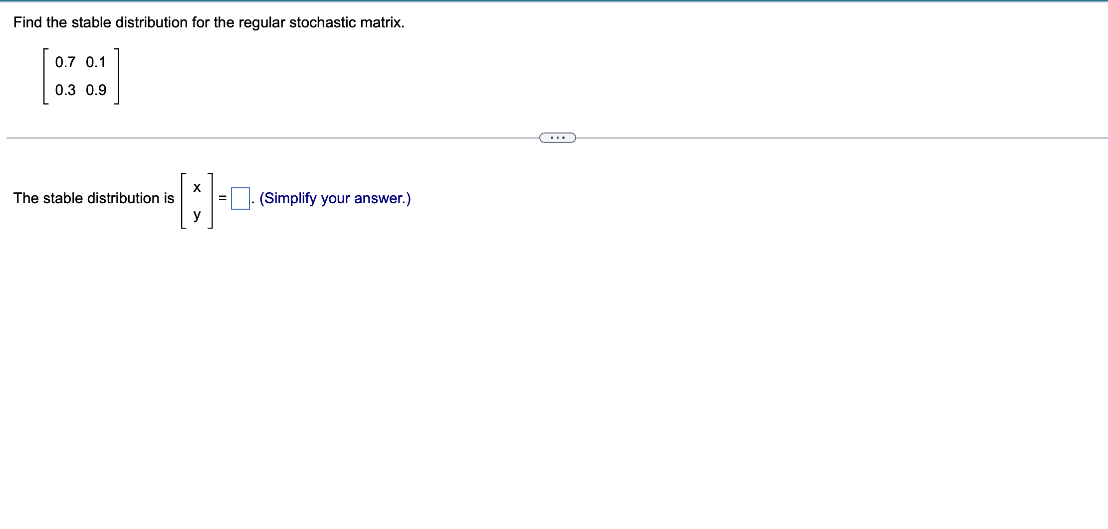 Solved Find the stable distribution for the regular | Chegg.com