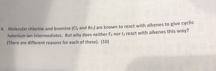 Solved Molecular chlorine and bromine are known to react | Chegg.com