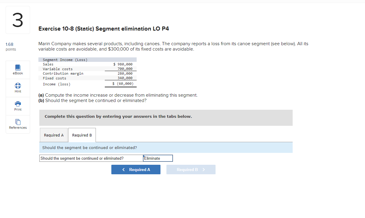 Solved 3 1.68 points eBook Hint Print References Exercise | Chegg.com