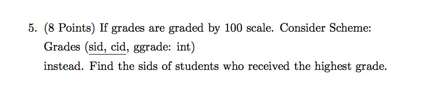 Solved Students (sid: integer, sname: string) Course (cid: | Chegg.com