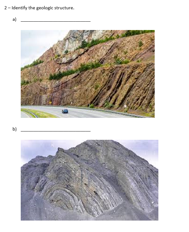Solved 2- Identify the geologic structure. | Chegg.com