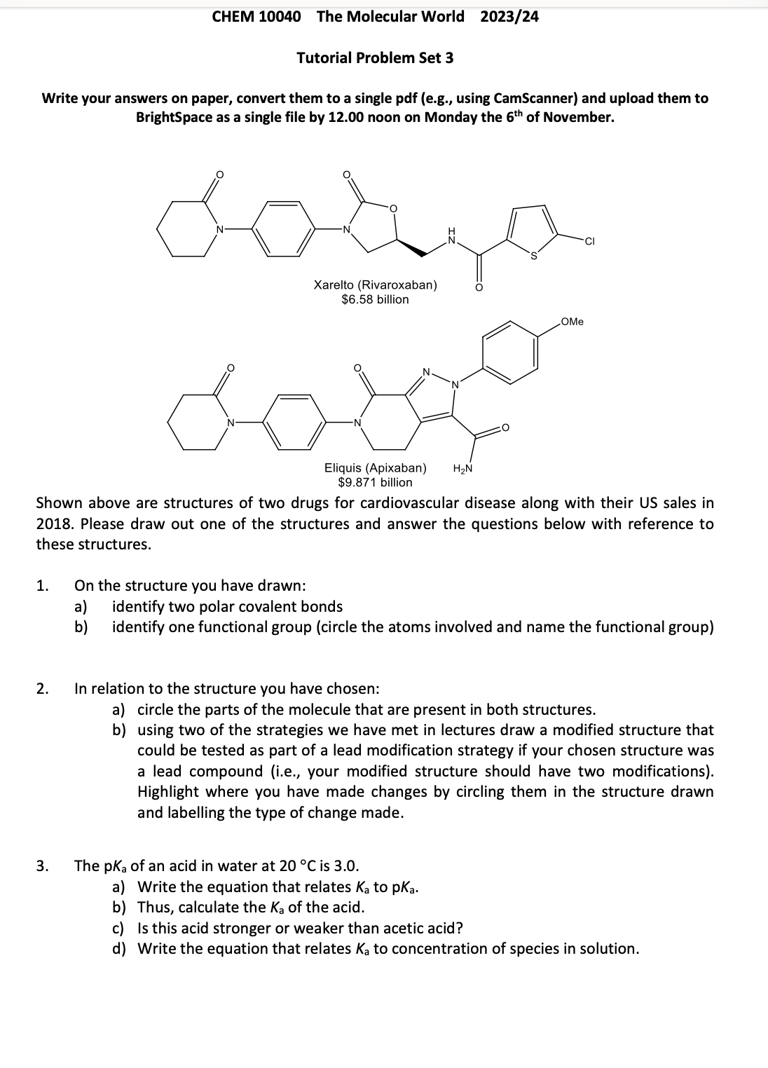 Solved Tutorial Problem Set 3\\nWrite your answers on paper, | Chegg.com