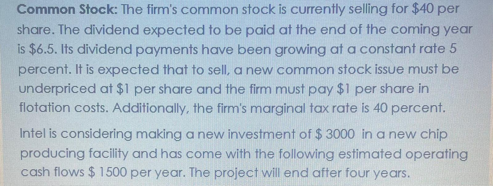 Intel has determined its optimal capital structure, | Chegg.com