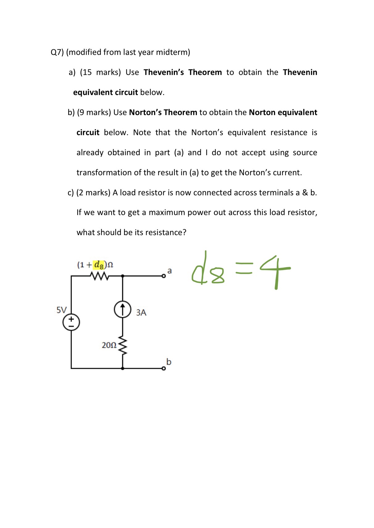 Solved Q7 Modified From Last Year Midterm A 15 Marks 