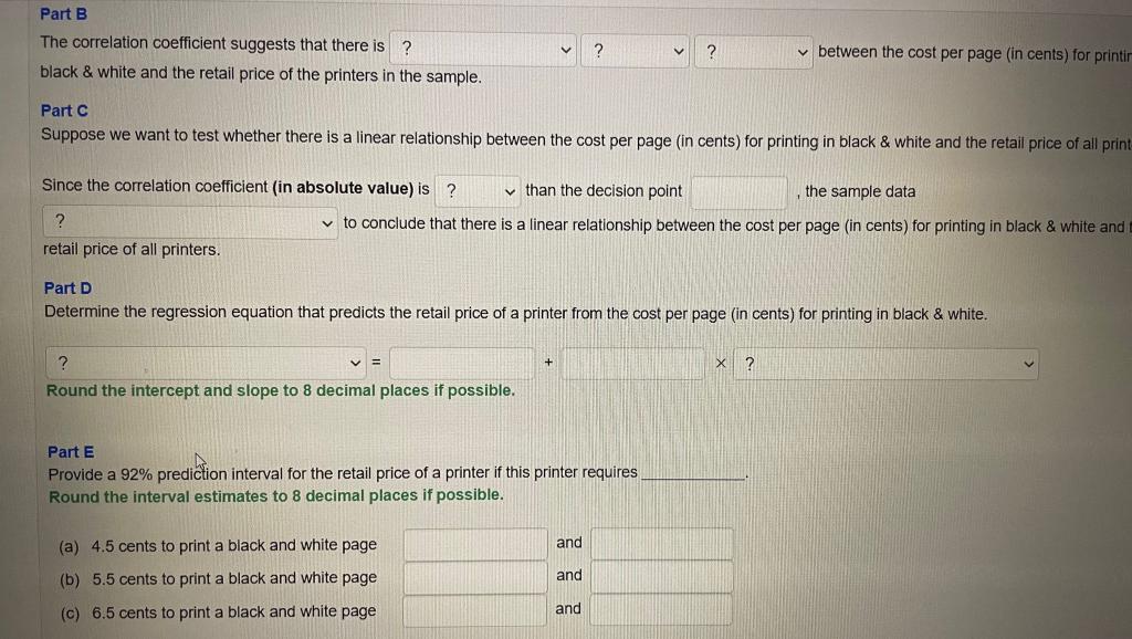 Solved Determine the correlation coefficient of the cost per | Chegg.com