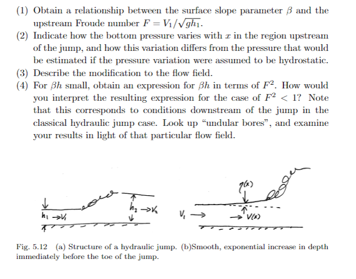 Solved The classic textbook analysis of a hydraulic jump | Chegg.com