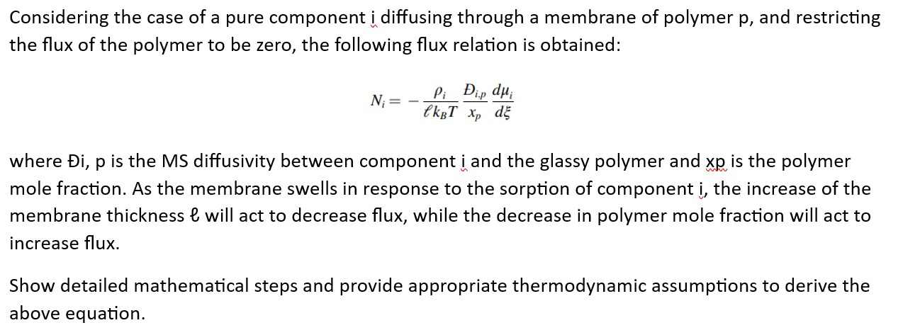 Solved Considering the case of a pure component i diffusing | Chegg.com