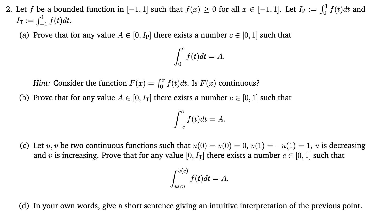 Solved 2. Let f be a bounded function in (-1,1] such that | Chegg.com