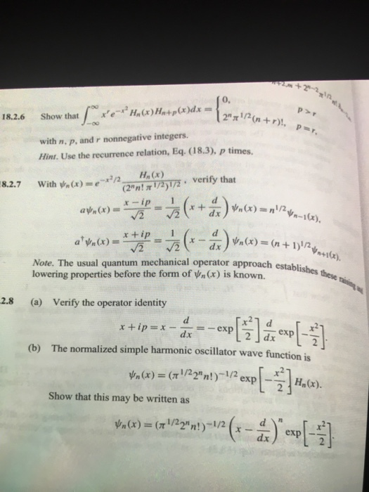 Solved Show that integral^infinity_-infinity x^r e^-x^2 H_n | Chegg.com