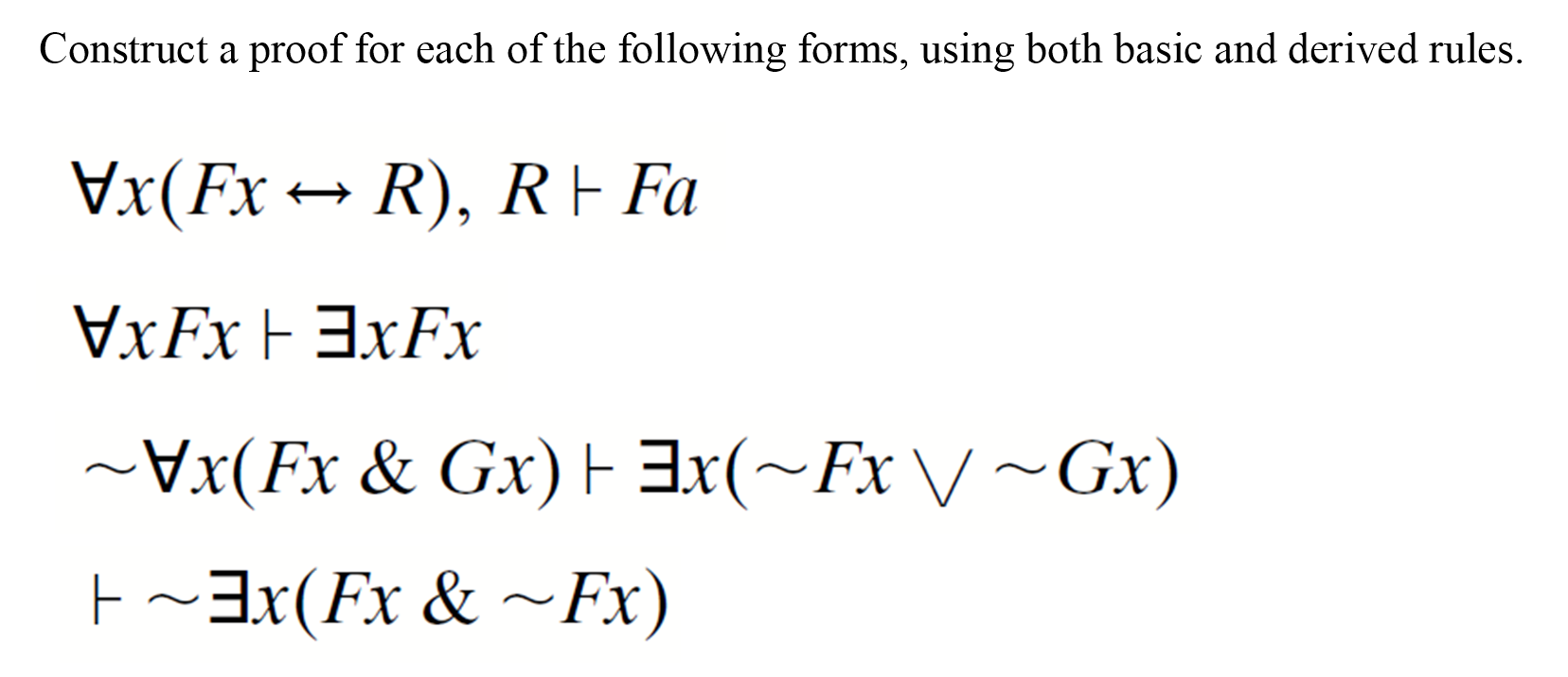 Solved Construct a proof for each of the following forms, | Chegg.com