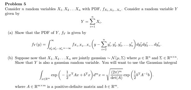 Problem 5 Consider n random variables X1,X2…Xn with | Chegg.com