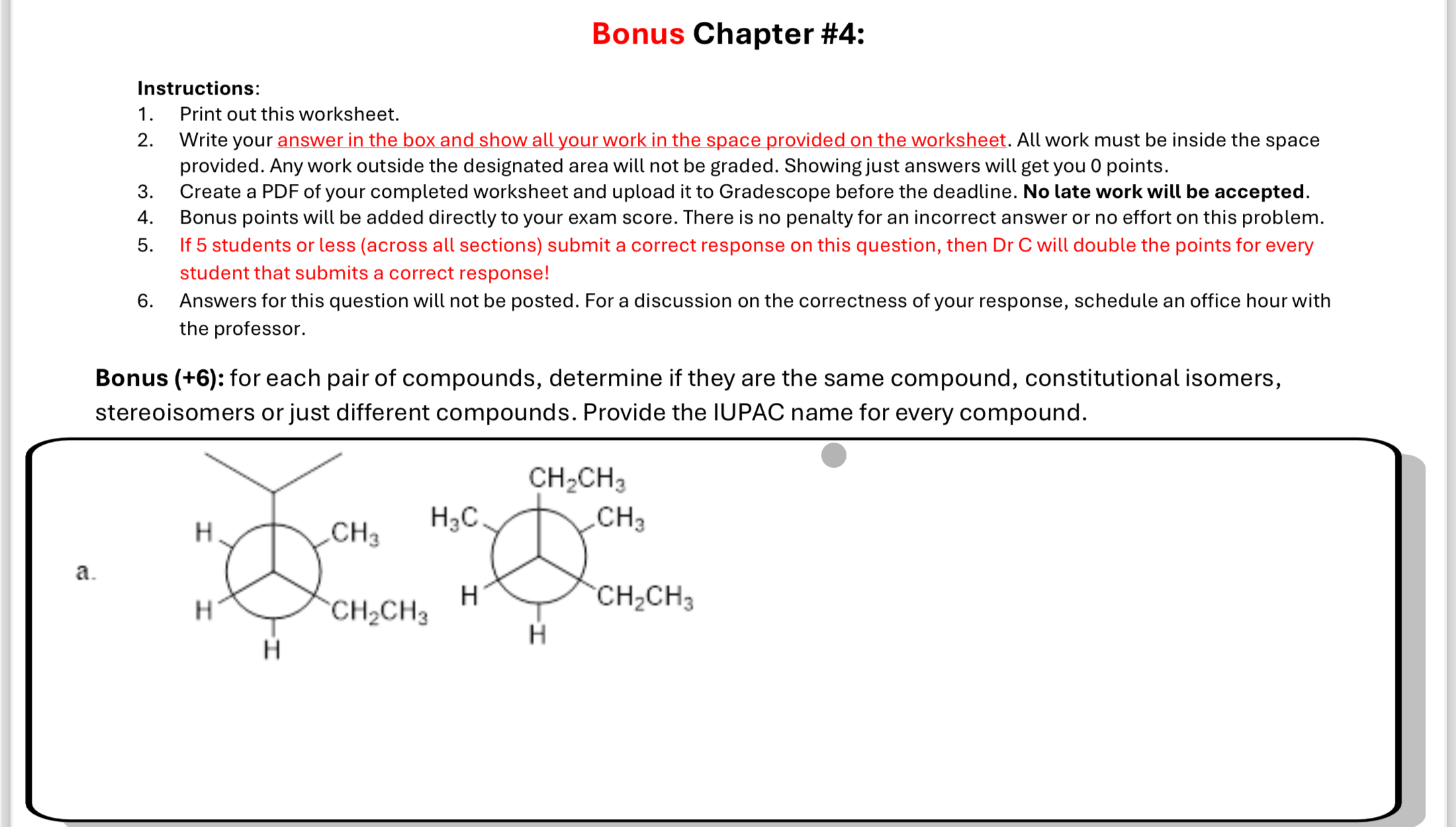 Solved Bonus (+6): for each pair of compounds, determine if | Chegg.com