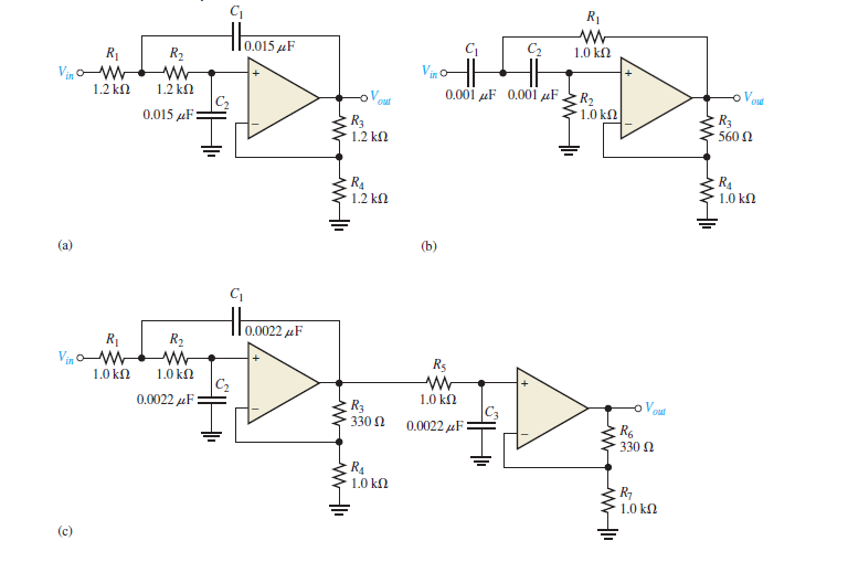 Solved Identify each filter type (low-pass, high-pass, | Chegg.com