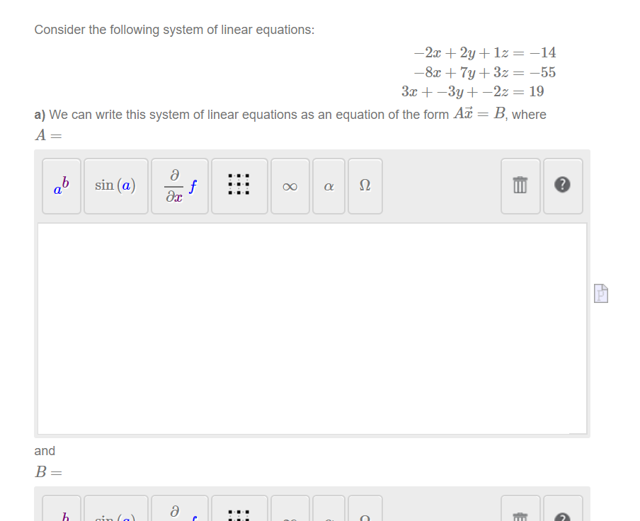 Solved Consider the following system of linear equations: | Chegg.com