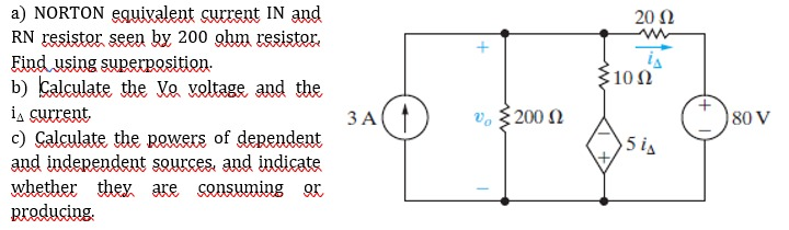 Solved 2012 + 1012 a) NORTON equivalent current IN and RN | Chegg.com