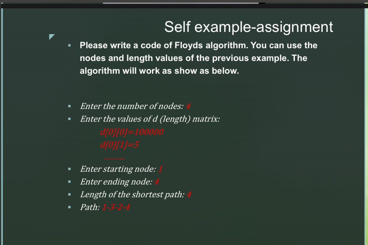 Solved Self example-assignment - Please write a code of | Chegg.com